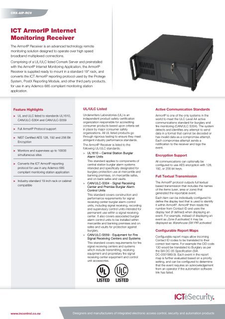 ArmorIP Receiver Brochure - ICT