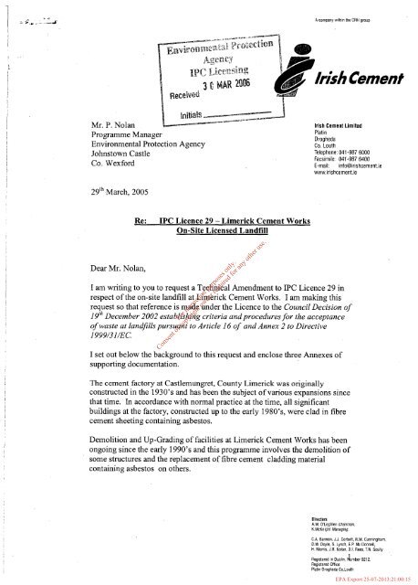 Amendment Letter Template Amendment Change Of Employment Con