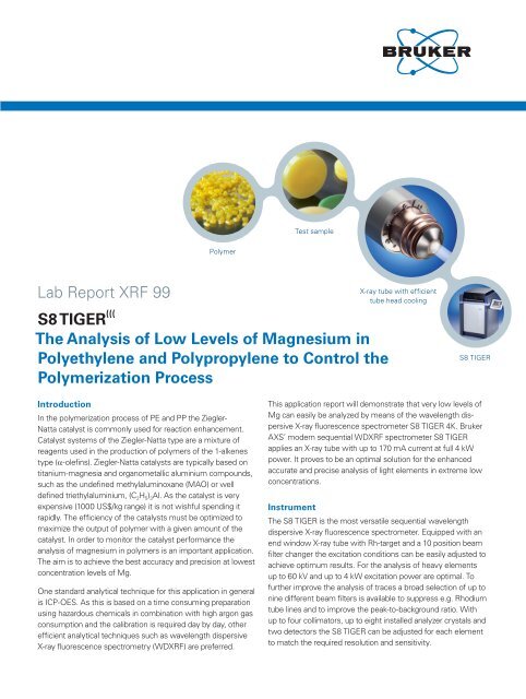 XRF 99 S8 TIGER Analysis of Magnesium in - Bruker