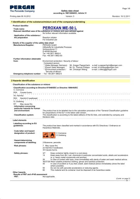 PEROXAN ME-50 L - Pergan GmbH