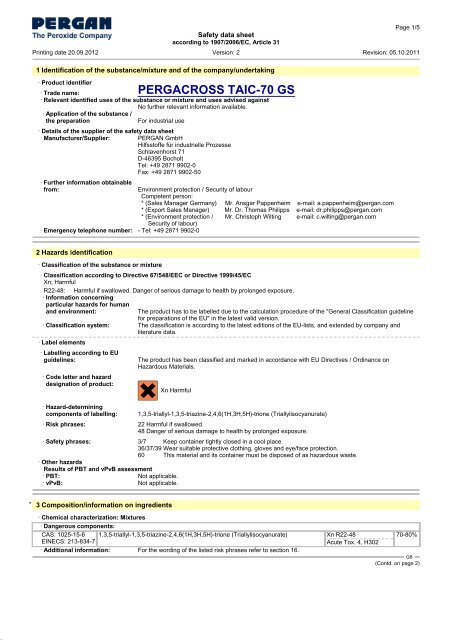 PERGACROSS TAIC-70 GS - Pergan GmbH