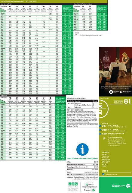 To Warwick Station timetable 387, 388, 449 - Transperth