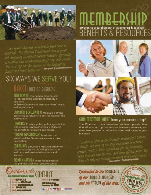 Membership Benefits Brochure - Owatonna Chamber of Commerce ...