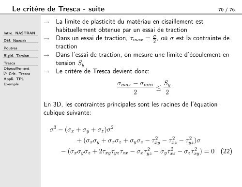 Le critère de Tresca - s