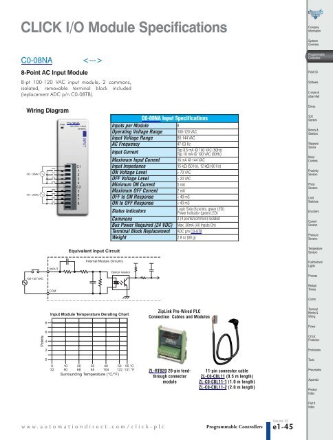 CLICK I/O Module Specifications