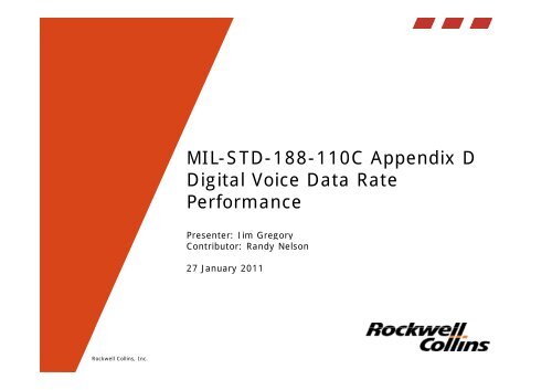 MIL-STD-188-110C Appendix D Digital Voice Data Rate Performance