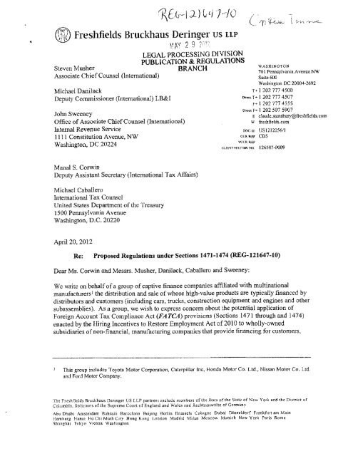 Freshfields Bruckhaus Deringer US LLP