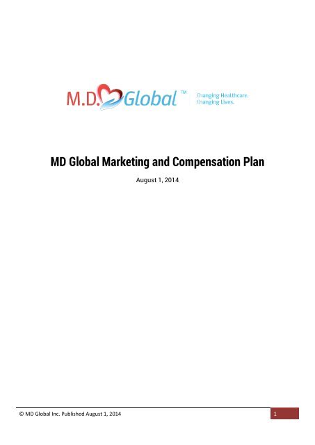 MD Global Marketing and Compensation Plan