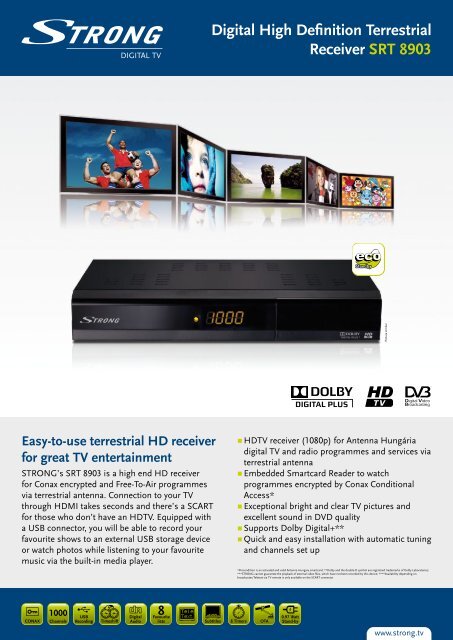 Digital High Definition Terrestrial Receiver SRT 8903 - Strong.tv
