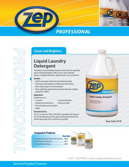 Liquid Laundry Detergent - Zep Professional