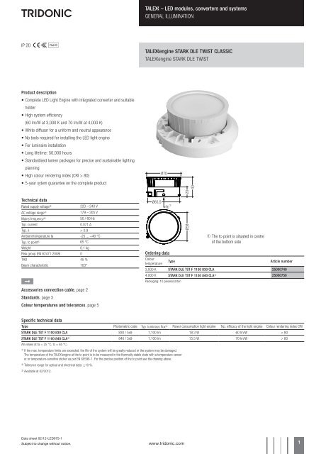 Data sheet - Tridonic