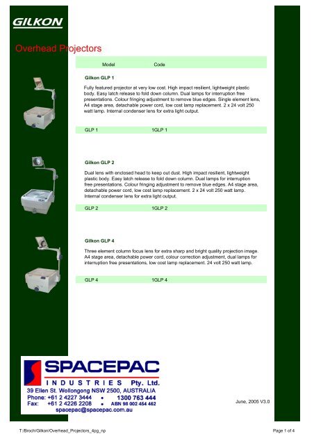overhead projector spare parts