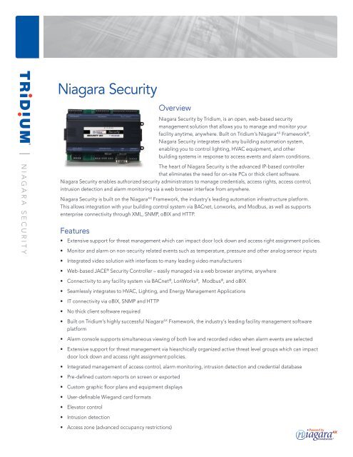 Niagara Security JACE - Tridium