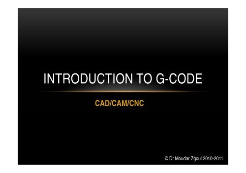 INTRODUCTION TO G-CODE - FET