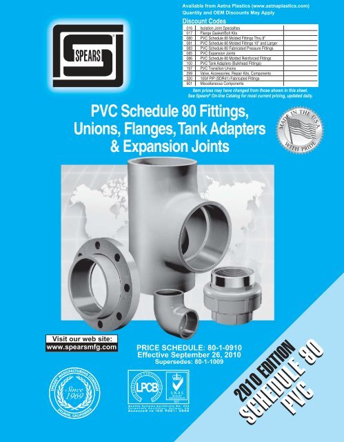 schedule 80 pvc schedule 80 pvc - Aetna Plastics Corporation