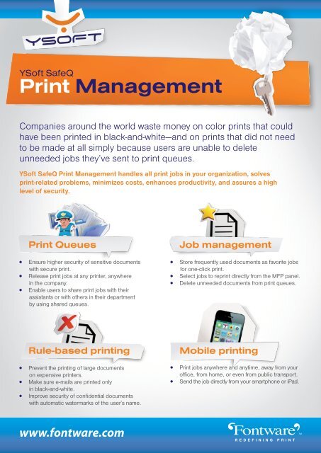 SafeQ 4 Print management - Fontware