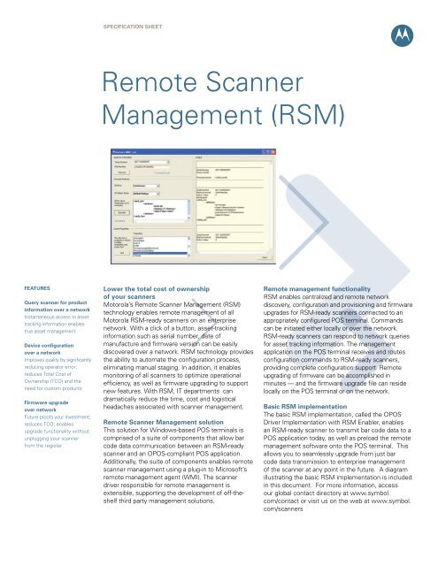 Remote Scanner Management (RSM) - Barcode Scanners
