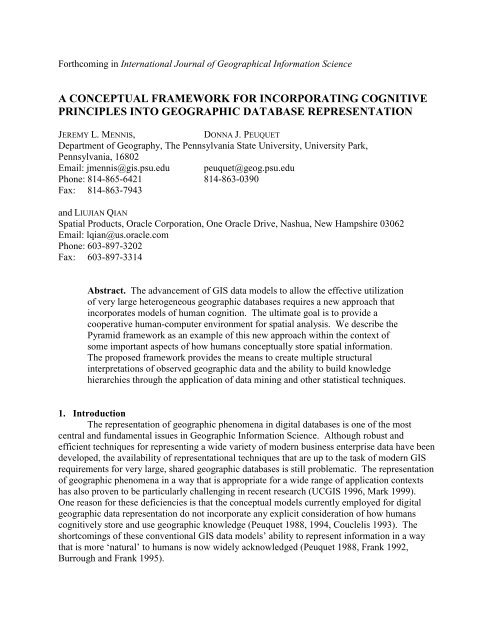 A conceptual framework for incorporating cognitive principles into A conceptual framework for incorporating cognitive principles into