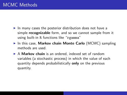 Monte Carlo Method Example, Markov chains and MCMC, Gibbs ... Monte Carlo Method Example, Markov chains and MCMC, Gibbs ...