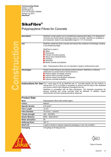 Sika Fibre - Sika Indonesia