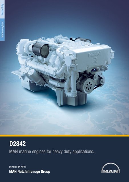 MAN marine engines for heavy duty applications.
