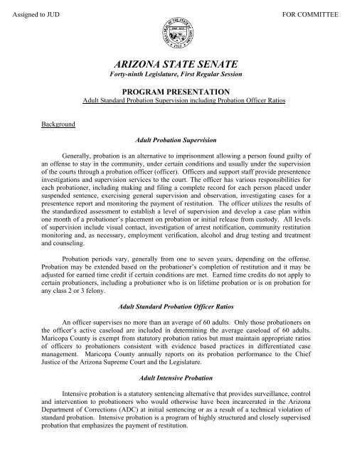 Adult Standard Probation Supervision-Probation Officer Ratios