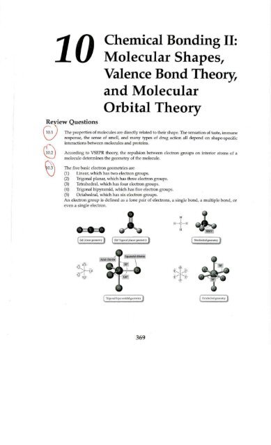Chemical Bonding II: Molecular Shapes, Valence Bond Theory, and ...