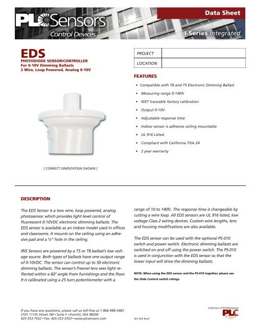 EDS pdf - PLC Sensors