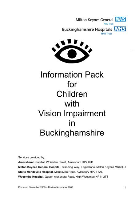 Information Pack for Children with Vision Impairment in ...