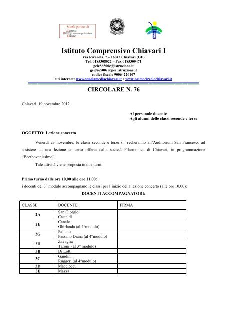 Istituto Comprensivo Chiavari I - Scuolamediachiavari.it Istituto Comprensivo Chiavari I - Scuolamediachiavari.it