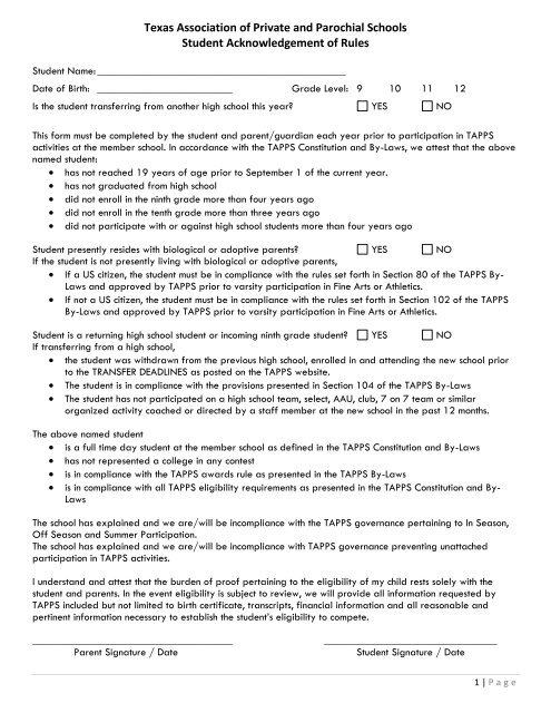 Tapps Physical Form 2023 - Printable Forms Free Online