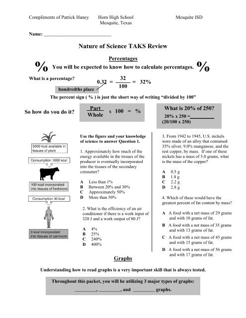 Nature of Science TAKS Review - jflaherty1@kleinisd.net