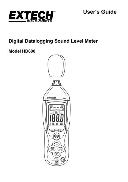 Extech HD600 Manual - Alpine Components