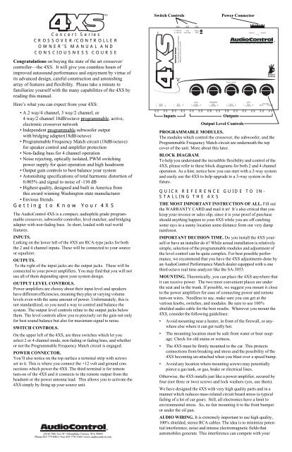 4xs pdf - AudioControl