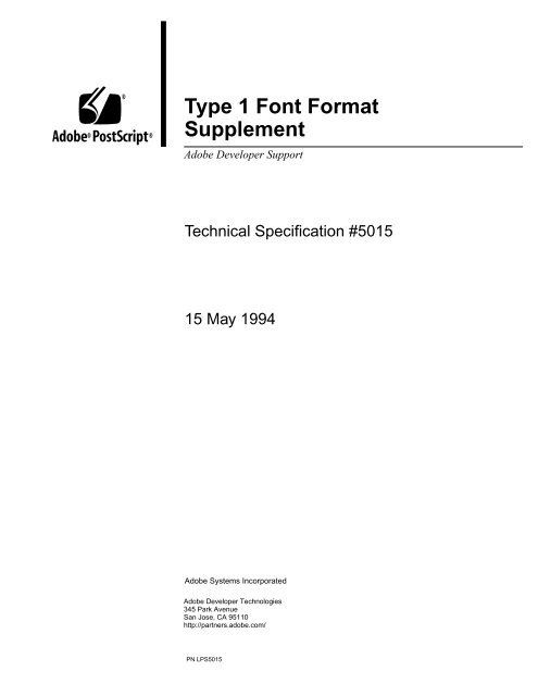 Type 1 Font Format Supplement - Adobe Partners