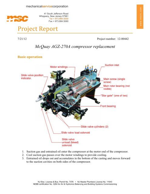 Project Report - Mechanical Service Corporation