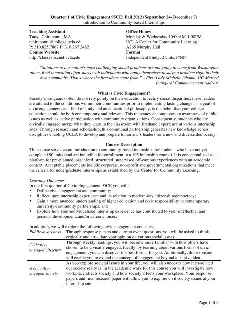 Introduction to Community-based Internships Page 1 of 3