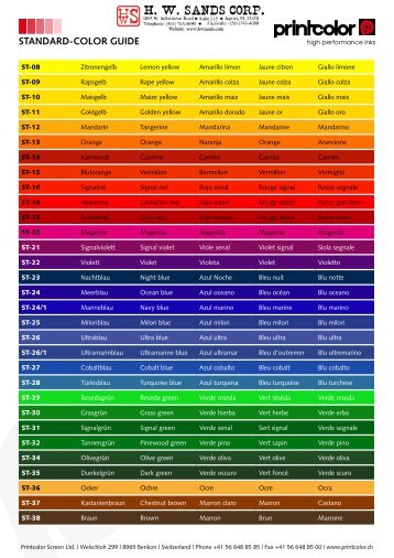 TABELLA DEI COLORI RAL - Avantgates