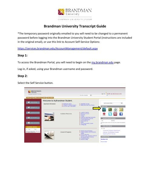 transcript information guide - Brandman University