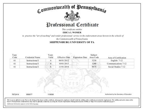PA Certification