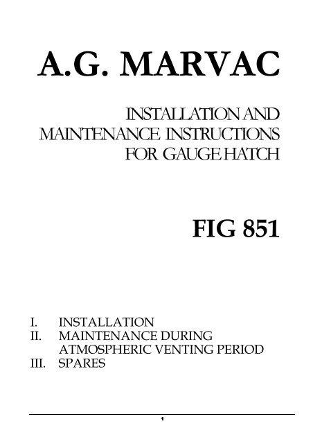 Marvac Fig. 851 (Gauge Hatch) - Safety Systems UK Ltd