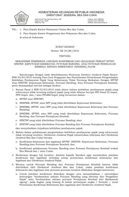 kementerian keuangan republik indonesia - Direktorat Jenderal Bea ... kementerian keuangan republik indonesia - Direktorat Jenderal Bea ...