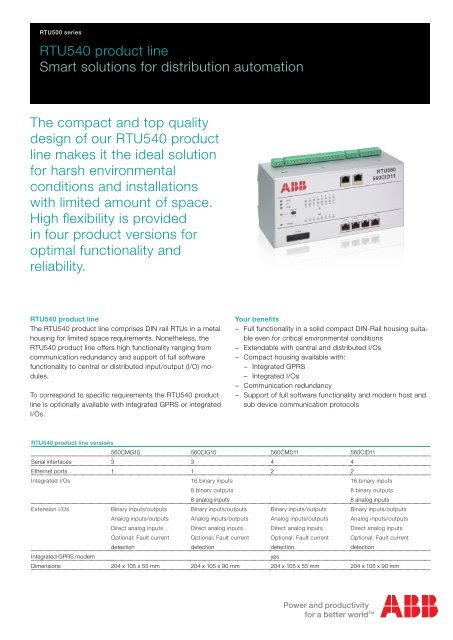RTU540 product line flyer - Abb