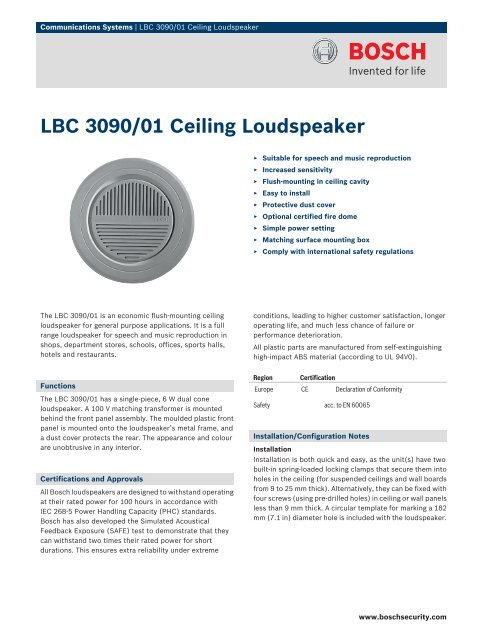 LBC 3090/01 Ceiling Loudspeaker - Buythis
