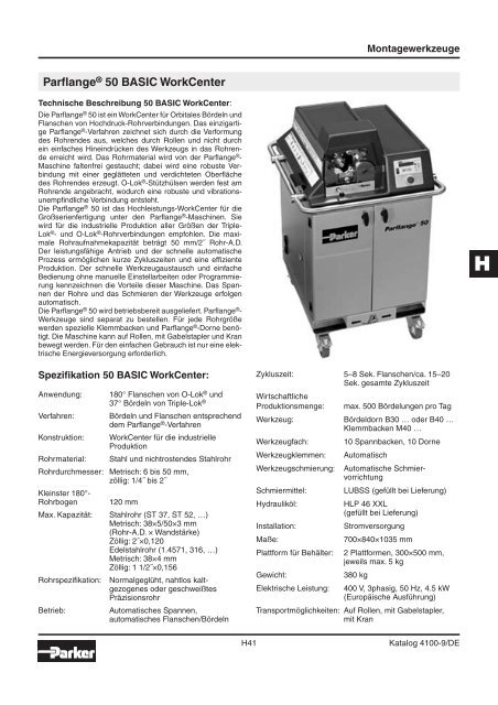 Montagewerkzeuge Parflang