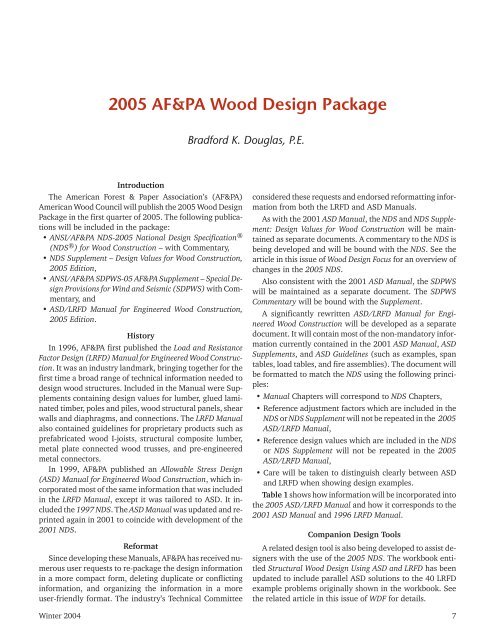2005 AF&PA Wood Design Package - American Wood Council