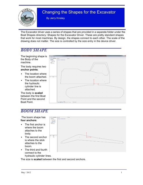 Changing the Shapes for the Excavator BODY SHAPE ... - Hypack
