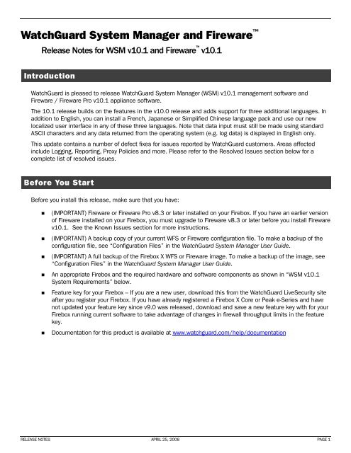 WatchGuard System Manager and Fireware