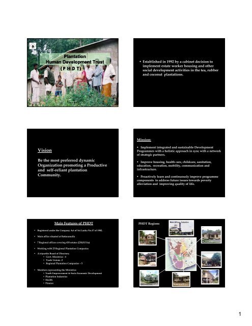 Plantation Human Development Trust (P H D T) Vision