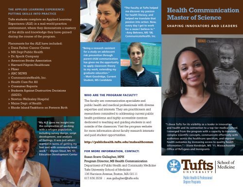 Health Communication Master of Science - Home | Tufts University ...
